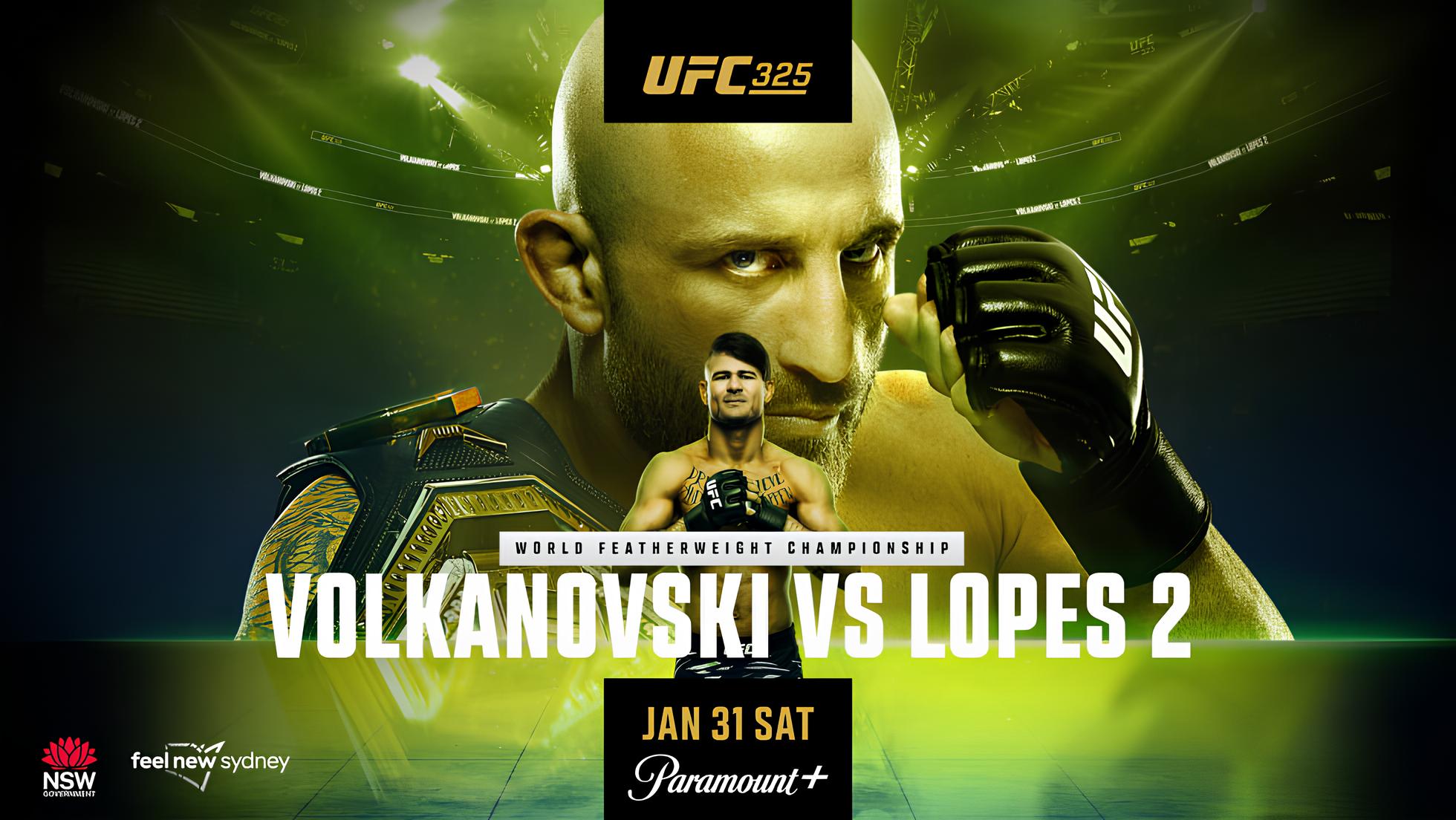 UFC 325: Volkanovski vs Lopes 2 – Full Card, Schedule & Preview