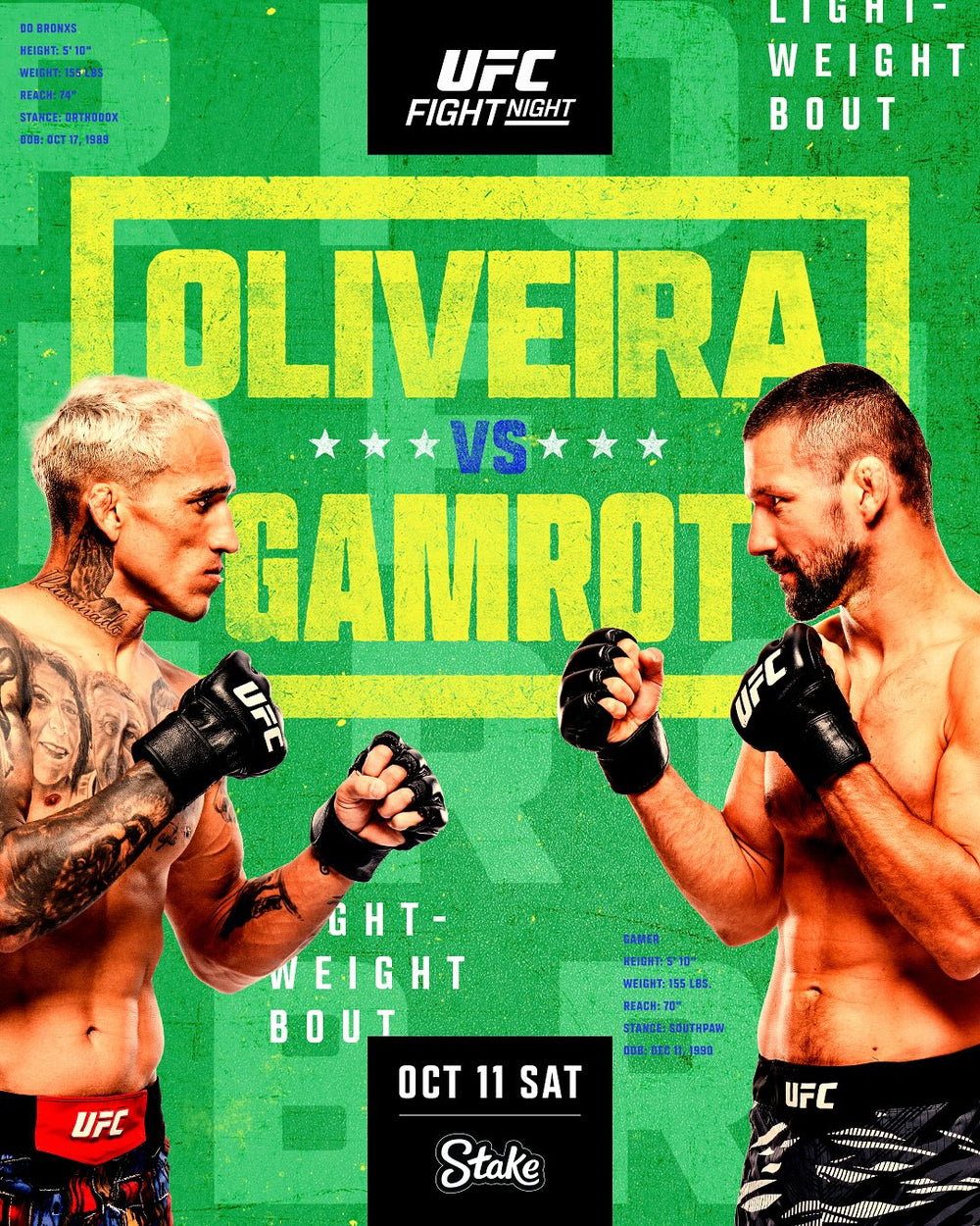 UFC Rio: Charles Oliveira vs. Mateusz Gamrot (Oct 11)